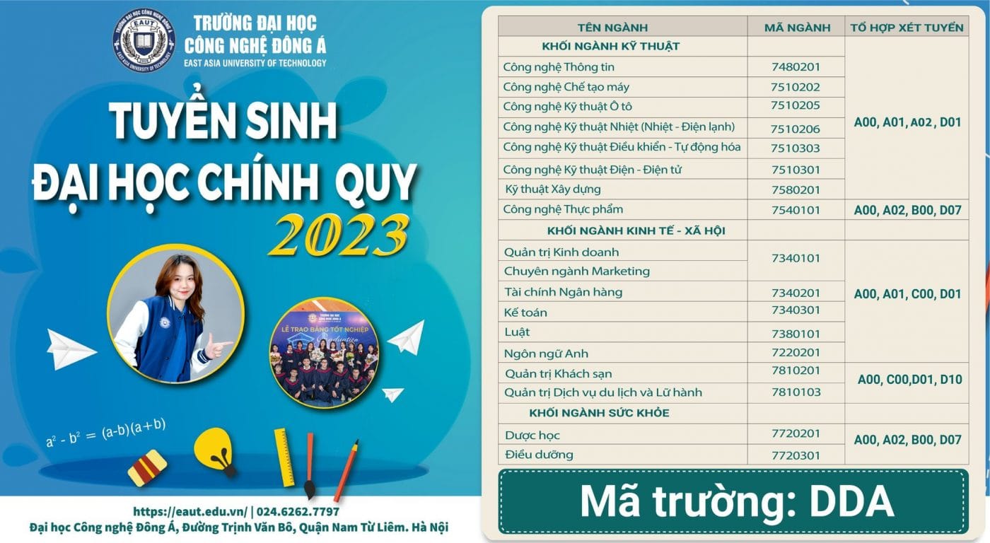 ĐIỂM CHUẨN TRƯỜNG ĐẠI HỌC CÔNG NGHỆ ĐÔNG Á NĂM 2021-2023 - Viện đào tạo và hợp tác quốc tế